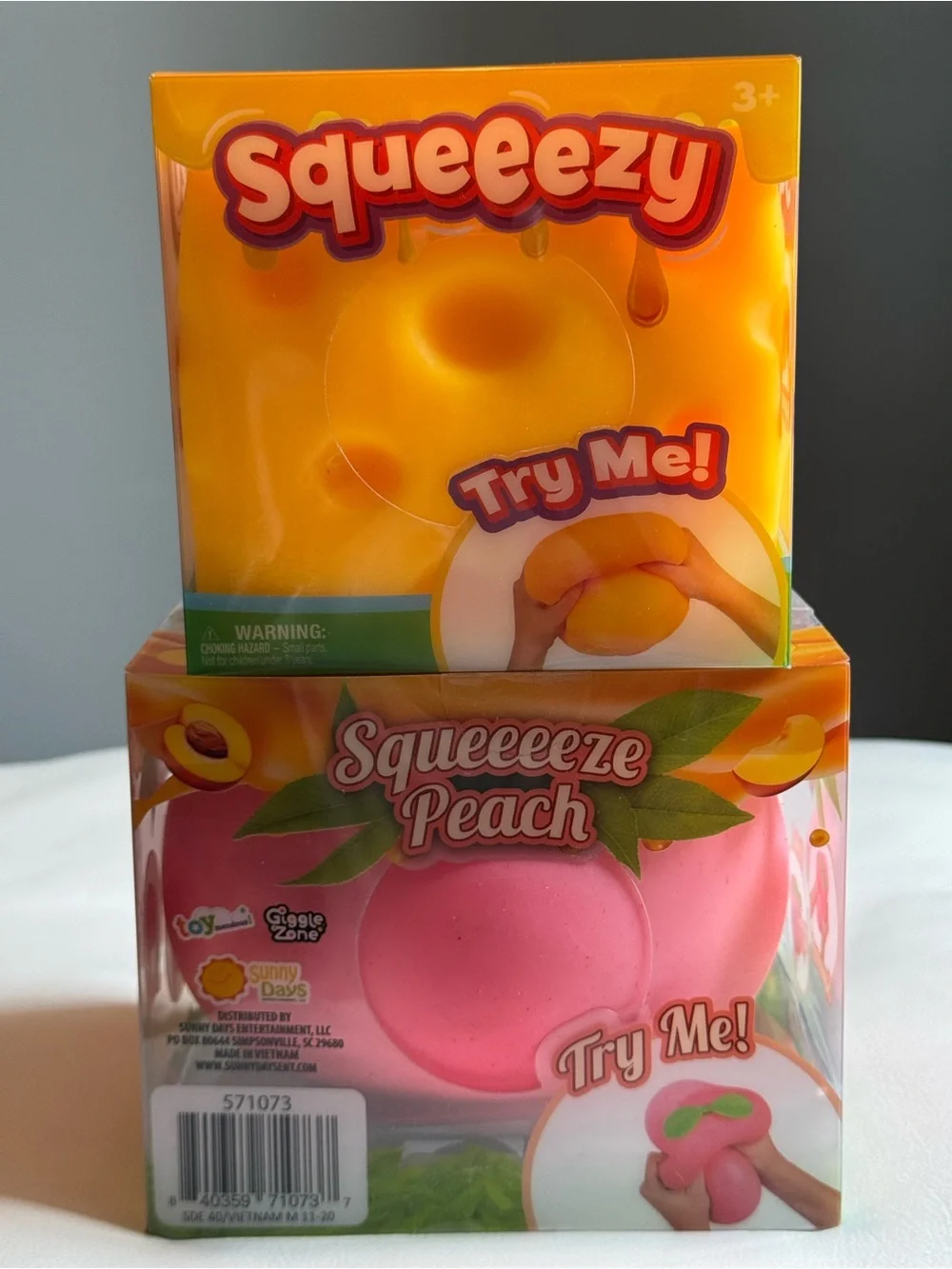 Sunny Days Toys Ships Today Cheese Peach Sunny Days Squeezy Squishy